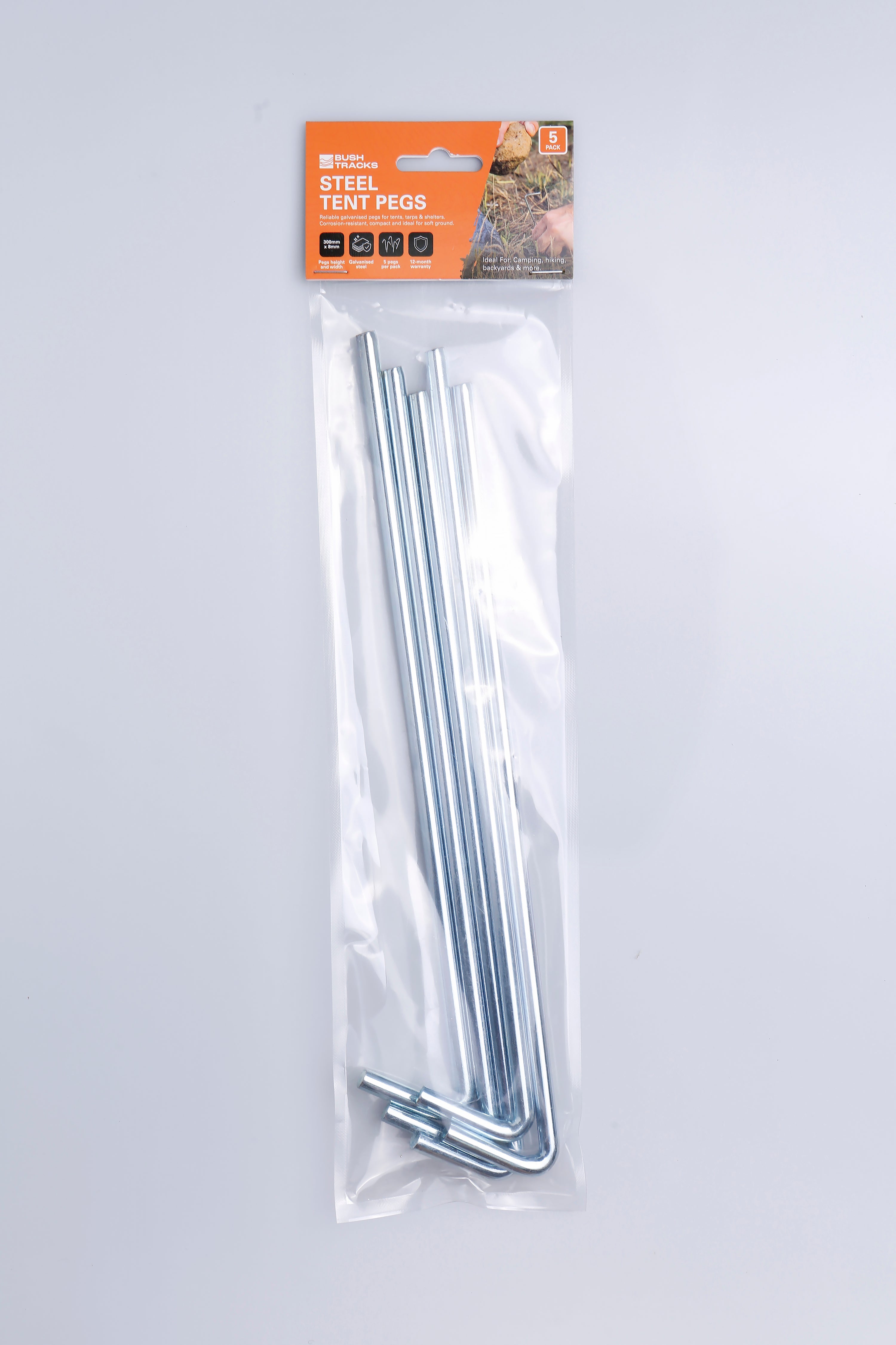 Bush Tracks Galvanised Tent Pegs 5 Pack - 30cm – Acom International